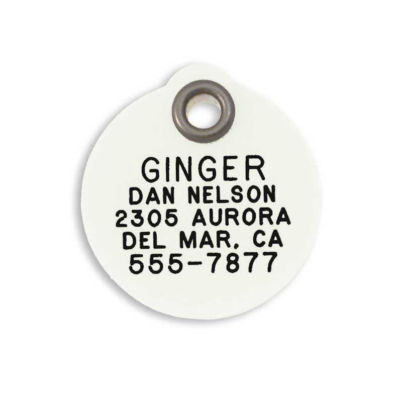 Round Plastic Pet Tags | Custom Engraved Pet Tags – LuckyPet