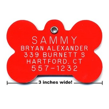 Jumbo Plastic Bone Dog Tag | Large Dog Tags | LuckyPet